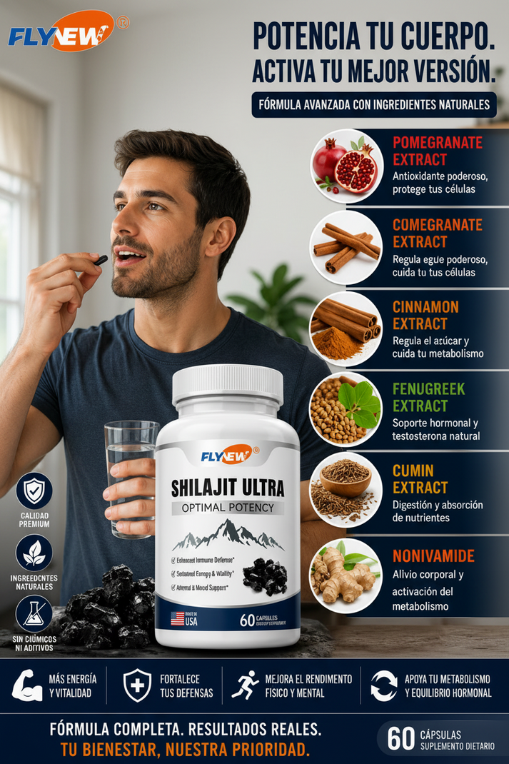 💪FlyNew SHILAJIT ULTRA!!! Contiene 60 Cápsulas!!!💪💪🔥 – CaracheShop